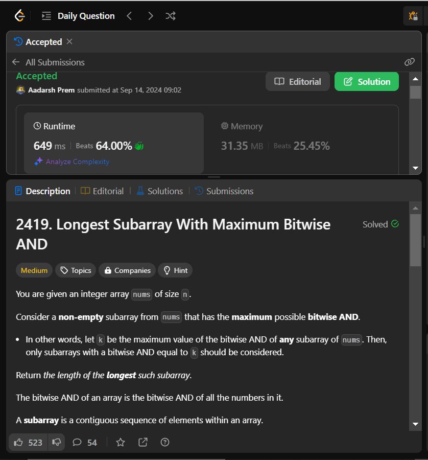 Aadarsh Prem on LinkedIn: #leetcode #problemsolving #bitwiseoperations ... Aadarsh Prem on LinkedIn: #leetcode #problemsolving #bitwiseoperations ...