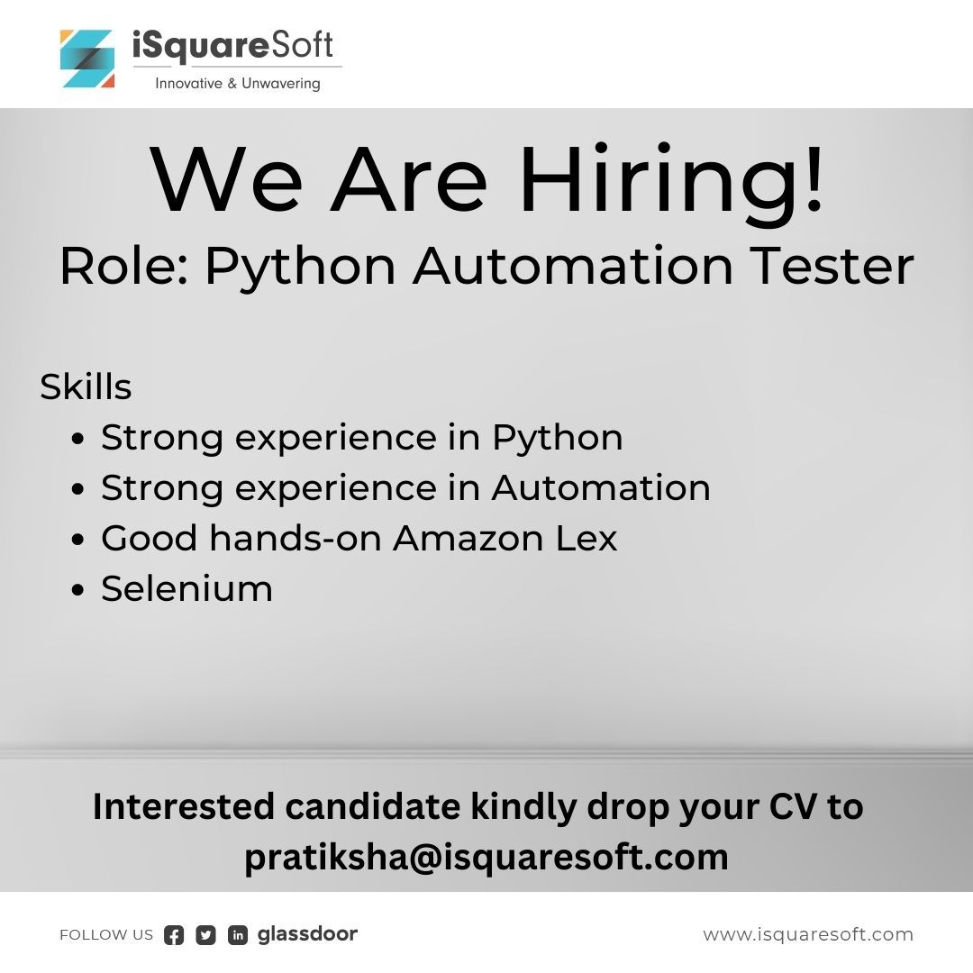 Pratiksha Magdum on LinkedIn: #python #automation #selenium #amazonlex ... Pratiksha Magdum on LinkedIn: #python #automation #selenium #amazonlex ...