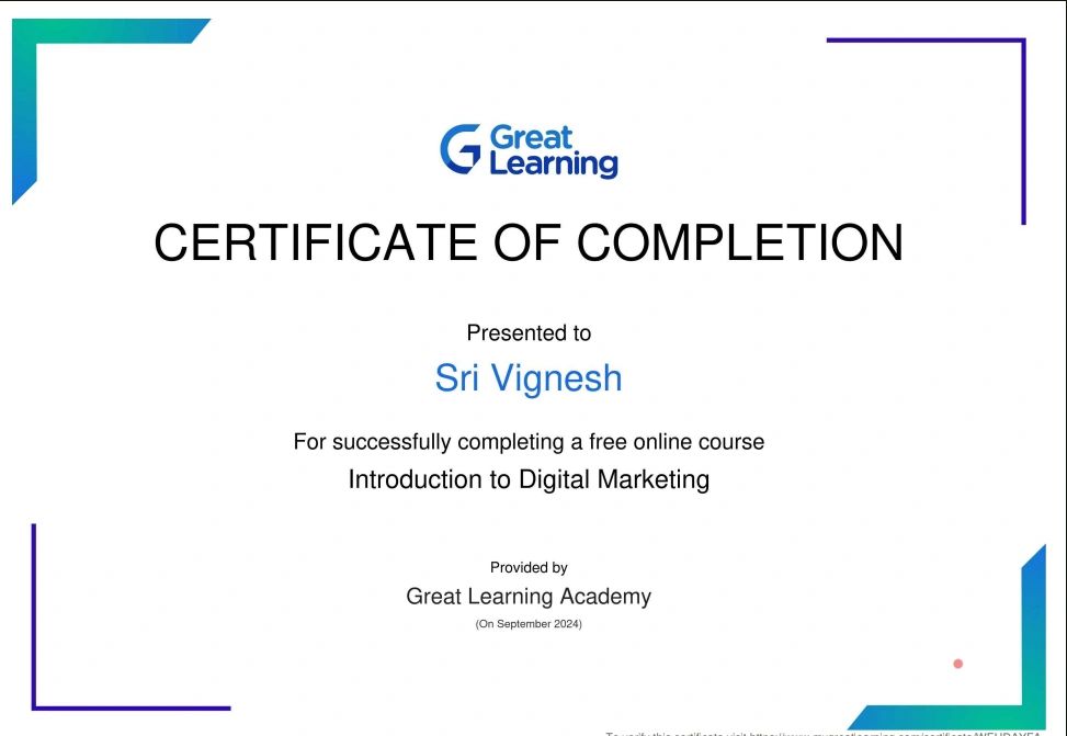 Sri vignesh Ganesan on LinkedIn: #greatlearning Sri vignesh Ganesan on LinkedIn: #greatlearning