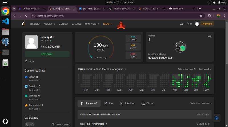 Sooraj M S on LinkedIn: #python #developerjourney #leetcode # ... Sooraj M S on LinkedIn: #python #developerjourney #leetcode # ...