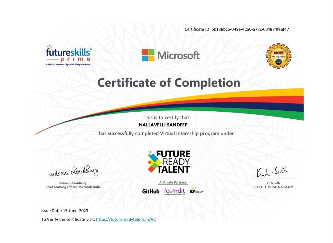 SANDEEP NALLAVELLI on LinkedIn: #microsoft #microsoftlearn #internship ... SANDEEP NALLAVELLI on LinkedIn: #microsoft #microsoftlearn #internship ...