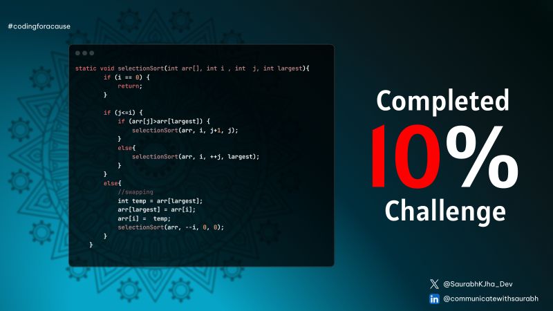 Day 10 of #100DaysOfDSAchallenge: sorting algorithms | Saurabh Kumar ... Day 10 of #100DaysOfDSAchallenge: sorting algorithms | Saurabh Kumar ...