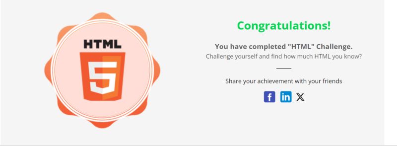 🚀 Excited to announce that I've successfully completed the HTML Skill ... 🚀 Excited to announce that I've successfully completed the HTML Skill ...