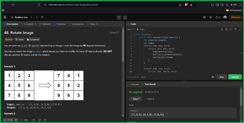 #javaprogramming #leetcode #matrixrotation #codingchallenge… | Jeeva K #javaprogramming #leetcode #matrixrotation #codingchallenge… | Jeeva K