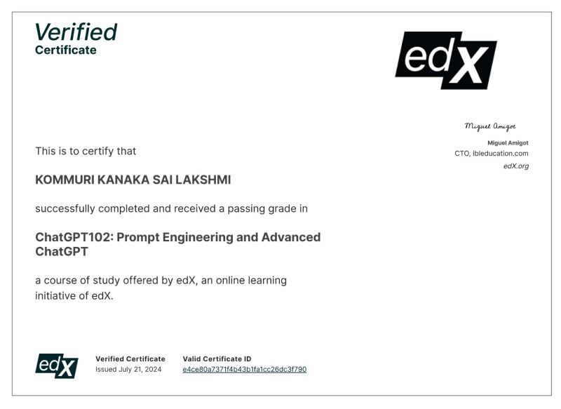 Lakshmi Kommuri on LinkedIn: #ai #promptengineering #chartgpt #edx # ... Lakshmi Kommuri on LinkedIn: #ai #promptengineering #chartgpt #edx # ...
