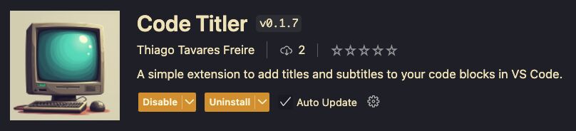 Thiago Tavares on LinkedIn: My First VS Code Extension: Code Titler! 👾 ... Thiago Tavares on LinkedIn: My First VS Code Extension: Code Titler! 👾 ...