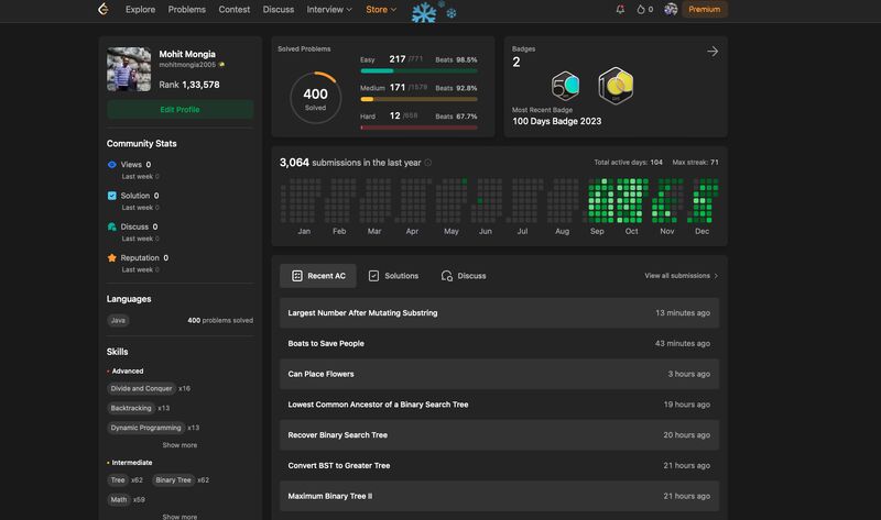 MOHIT MONGIA on LinkedIn: #leetcode #datastructures #algorithms # ... MOHIT MONGIA on LinkedIn: #leetcode #datastructures #algorithms # ...