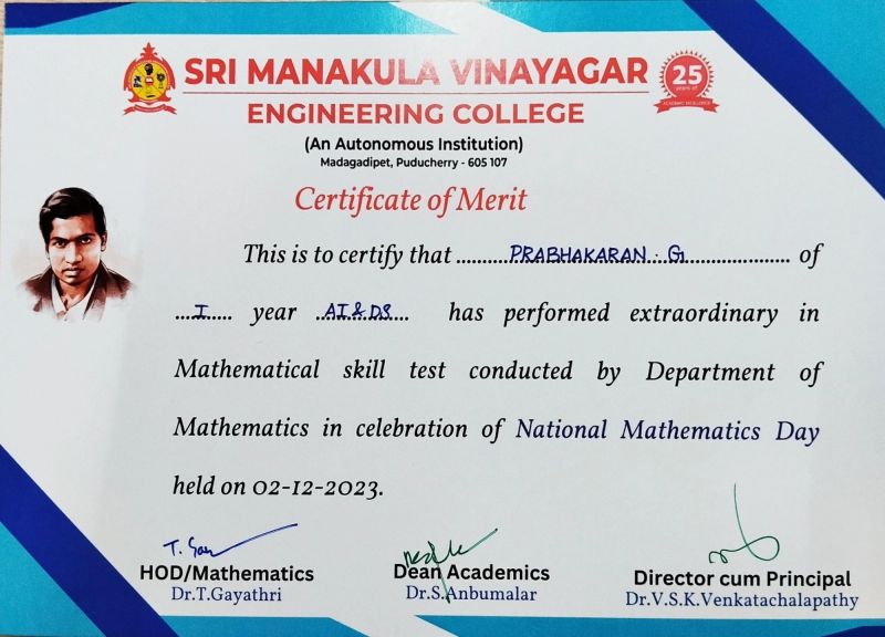 Prabha Karan G on LinkedIn: #mathematics #smvec Prabha Karan G on LinkedIn: #mathematics #smvec