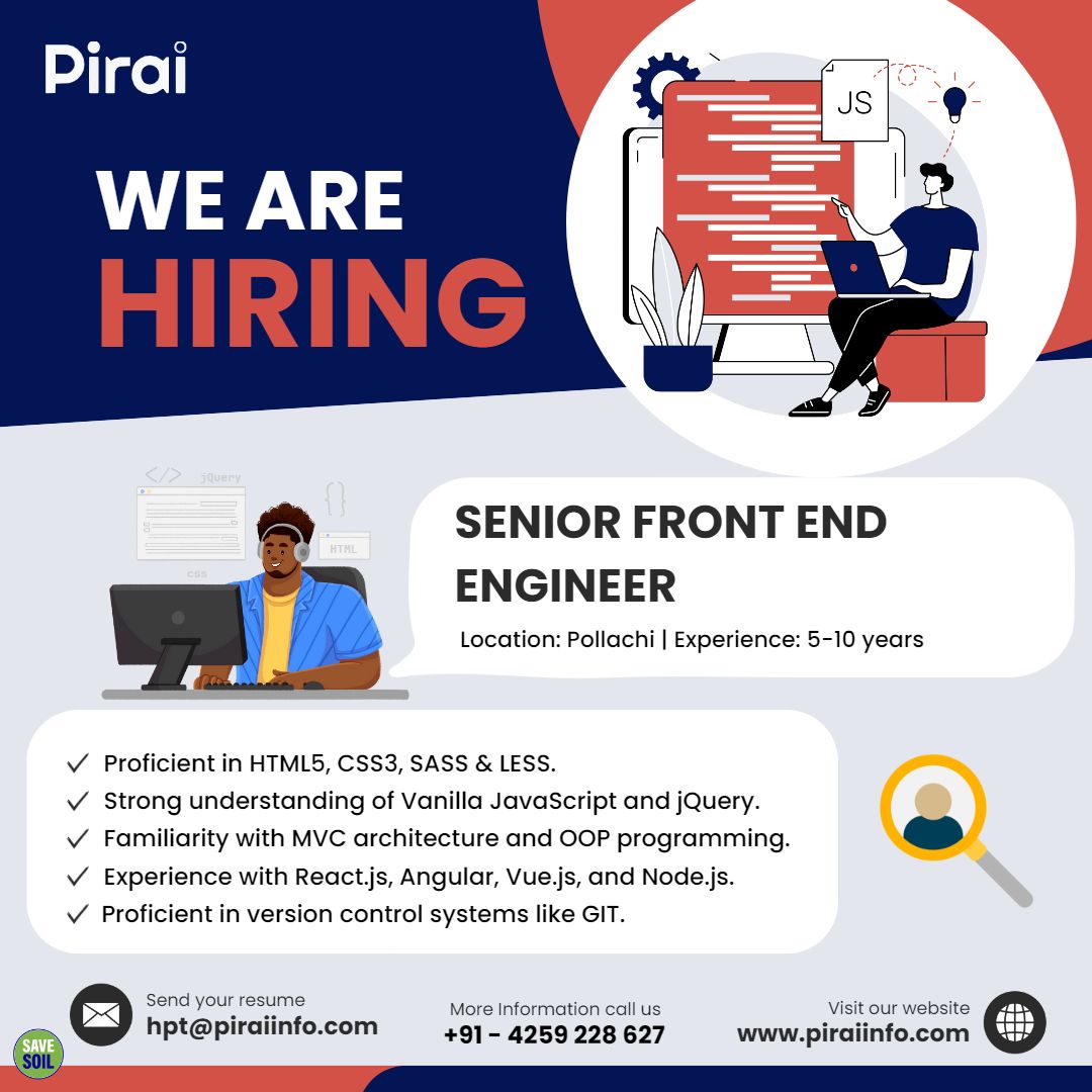 Pirai Infotech Private Limited on LinkedIn: #vacancies #pirai # ... Pirai Infotech Private Limited on LinkedIn: #vacancies #pirai # ...