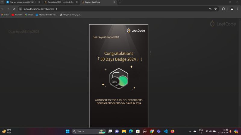 Ayush Sahu on LinkedIn: #leetcode #coding #tech #achievement Ayush Sahu on LinkedIn: #leetcode #coding #tech #achievement