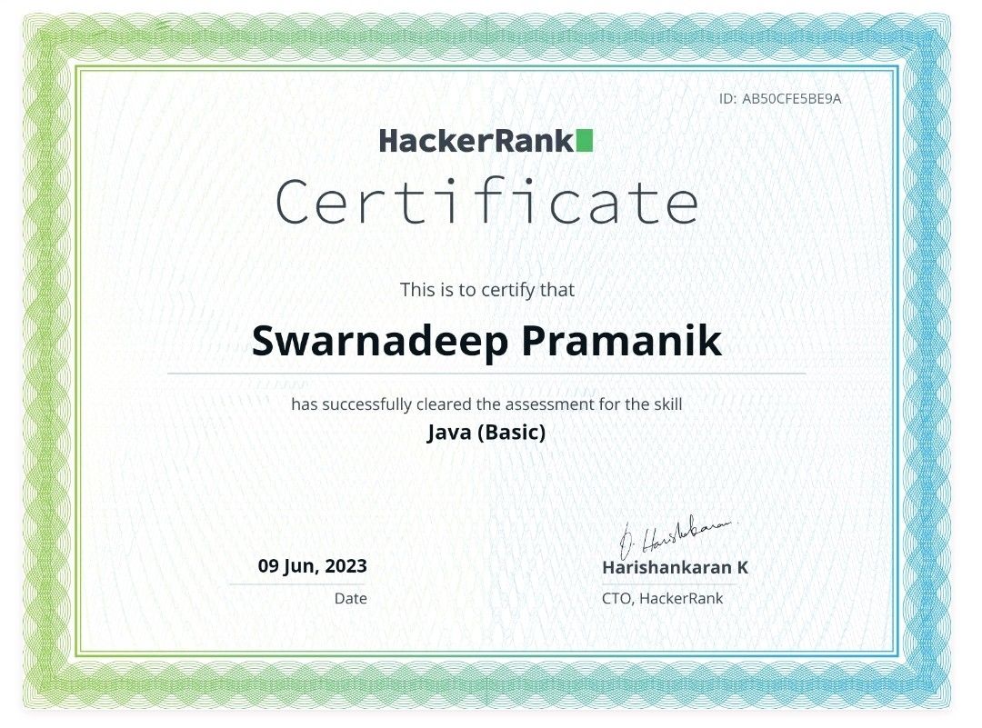 Swarnadeep Pramanik on LinkedIn: #java #corejava Swarnadeep Pramanik on LinkedIn: #java #corejava
