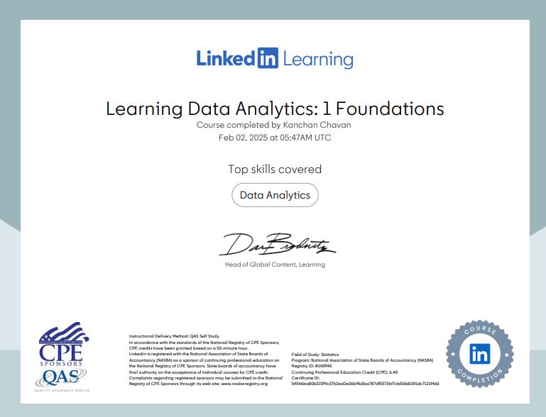 Kanchan Chavan on LinkedIn: #dataanalytics #learning Kanchan Chavan on LinkedIn: #dataanalytics #learning