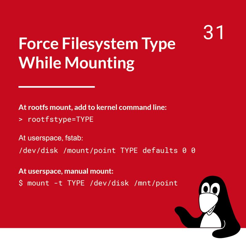 📂🐧 When mounting a filesystem, Linux usually automatically detects the ... 📂🐧 When mounting a filesystem, Linux usually automatically detects the ...