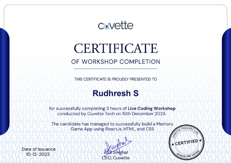 RUDHRESH S on LinkedIn: #codingjourney #techinnovation #livecoding RUDHRESH S on LinkedIn: #codingjourney #techinnovation #livecoding
