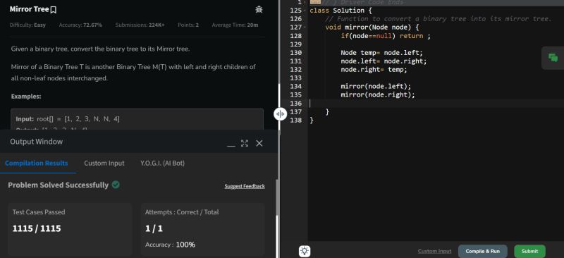 #dsa #binarytree #mirrortree #recursion #bfs #codingchallenge #gfg160 ... #dsa #binarytree #mirrortree #recursion #bfs #codingchallenge #gfg160 ...