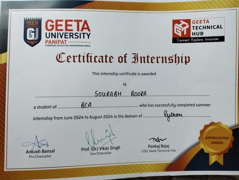 Sourabh Boora on LinkedIn: #python #internship #programming #coding # ... Sourabh Boora on LinkedIn: #python #internship #programming #coding # ...