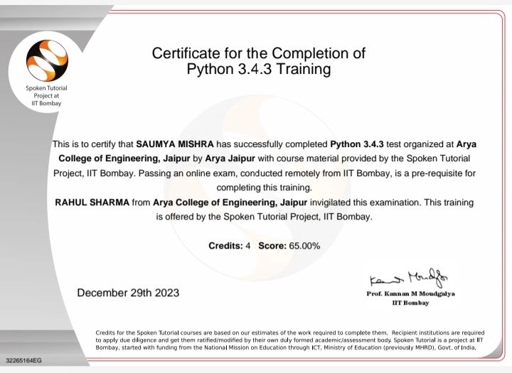 Saumya Mishra on LinkedIn: #python #spokentutorial Saumya Mishra on LinkedIn: #python #spokentutorial