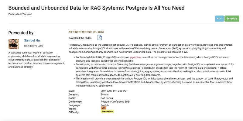 RisingWave on LinkedIn: #postgresconf #risingwave #postgres #postgresql ... RisingWave on LinkedIn: #postgresconf #risingwave #postgres #postgresql ...