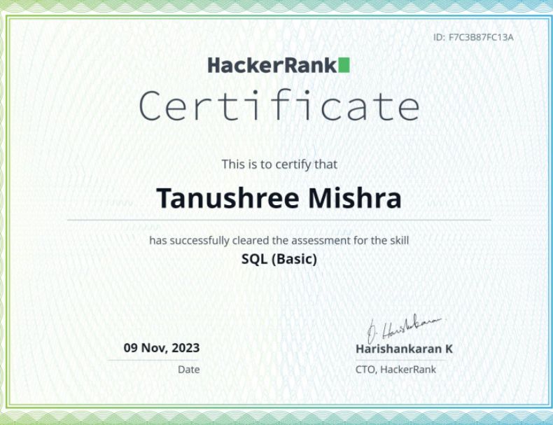 Tanushree Mishra on LinkedIn: #sqldatabase #sqlcertified # ... Tanushree Mishra on LinkedIn: #sqldatabase #sqlcertified # ...