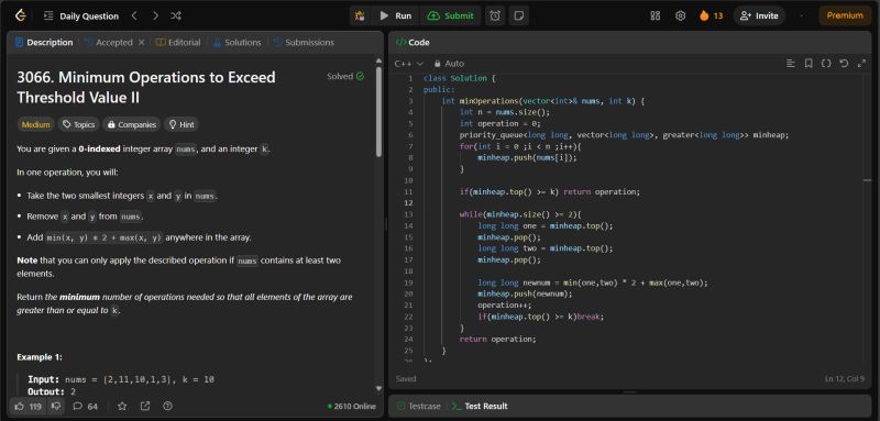 LeetCode Problem 3066: Minimum Operations to Exceed Threshold Value II ... LeetCode Problem 3066: Minimum Operations to Exceed Threshold Value II ...