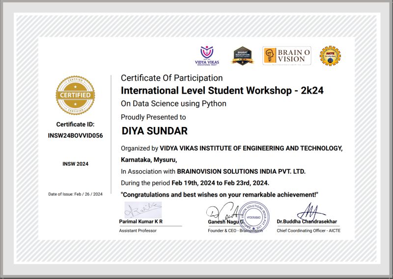 Diya Sundar on LinkedIn: #datascience #python #education #brainovision ... Diya Sundar on LinkedIn: #datascience #python #education #brainovision ...