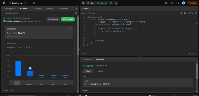 #matrix #leetcode #100daysofcode #problemsolving #learningeveryday ... #matrix #leetcode #100daysofcode #problemsolving #learningeveryday ...