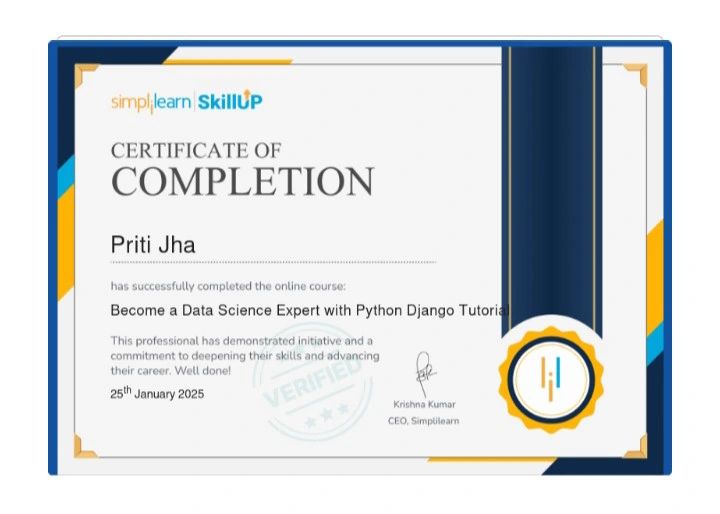 Priti Jha on LinkedIn: #django #python #simplilearn #skillup # ... Priti Jha on LinkedIn: #django #python #simplilearn #skillup # ...
