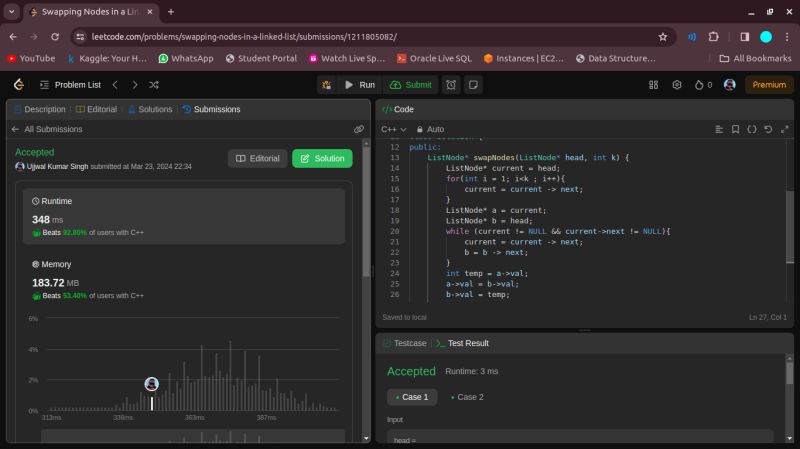 LeetCode Challenge: Swapping Nodes in a Linked List | Ujjwal Kumar ... LeetCode Challenge: Swapping Nodes in a Linked List | Ujjwal Kumar ...