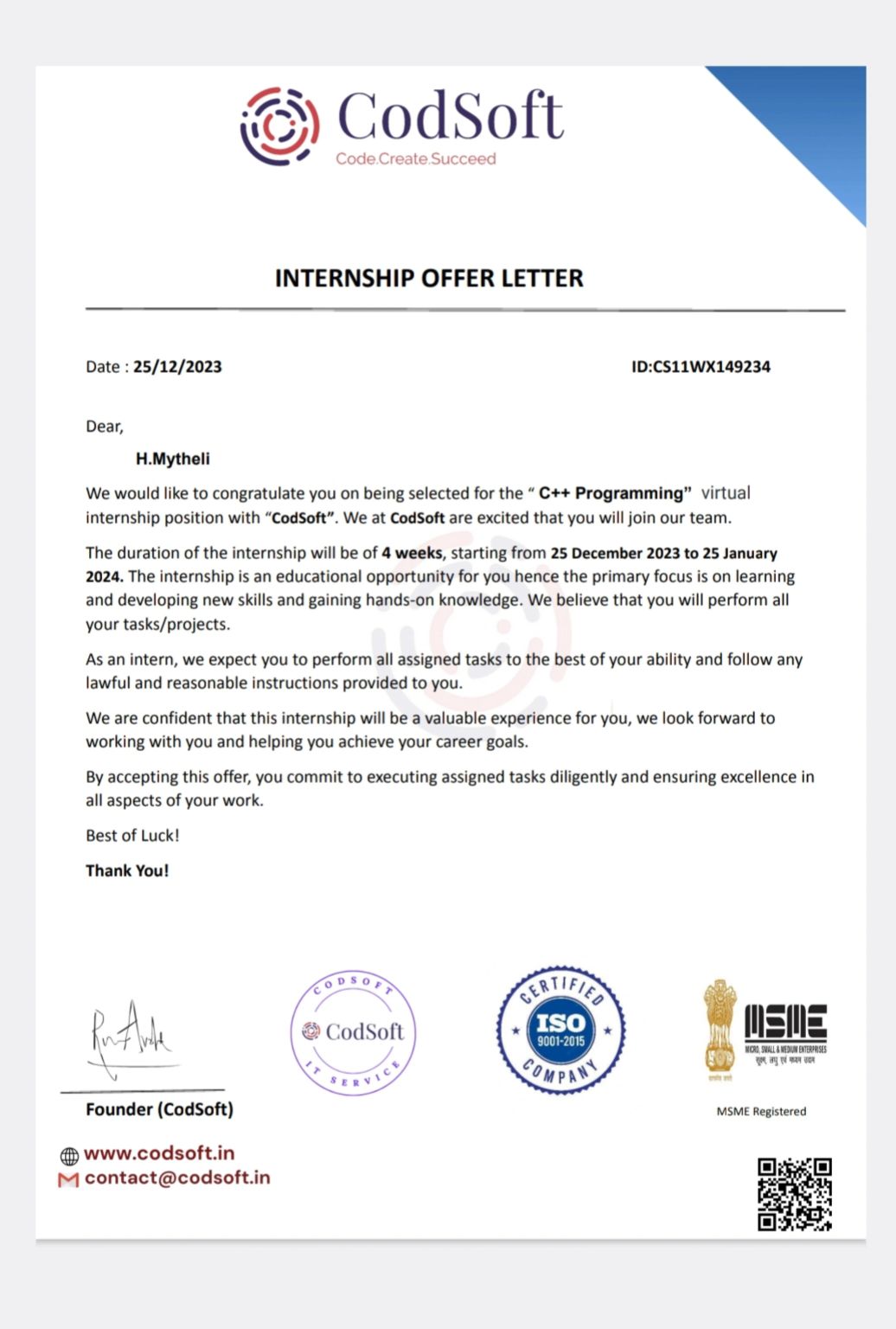 Mytheli Hari on LinkedIn: #codesoft #codesoftinternship Mytheli Hari on LinkedIn: #codesoft #codesoftinternship
