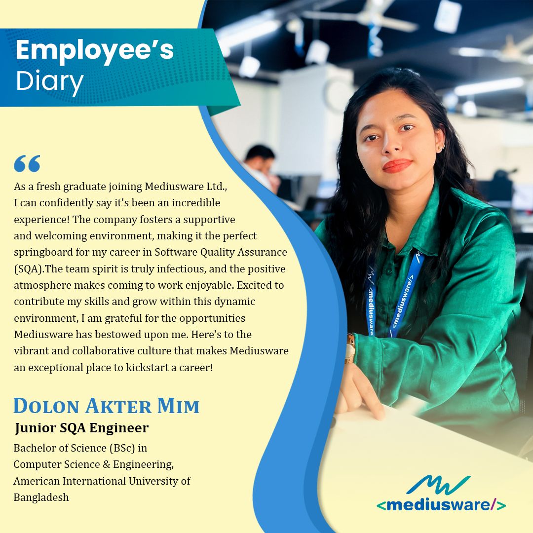 Mediusware on LinkedIn: #mediusware #employeesdiary #employees #sqaengineer Mediusware on LinkedIn: #mediusware #employeesdiary #employees #sqaengineer