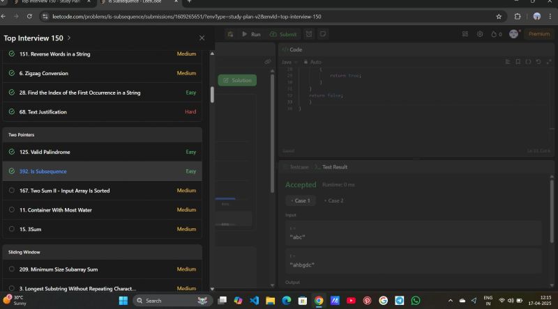 🚀 LeetCode Journey: Top Interview 150 I’ve started solving problems ... 🚀 LeetCode Journey: Top Interview 150 I’ve started solving problems ...