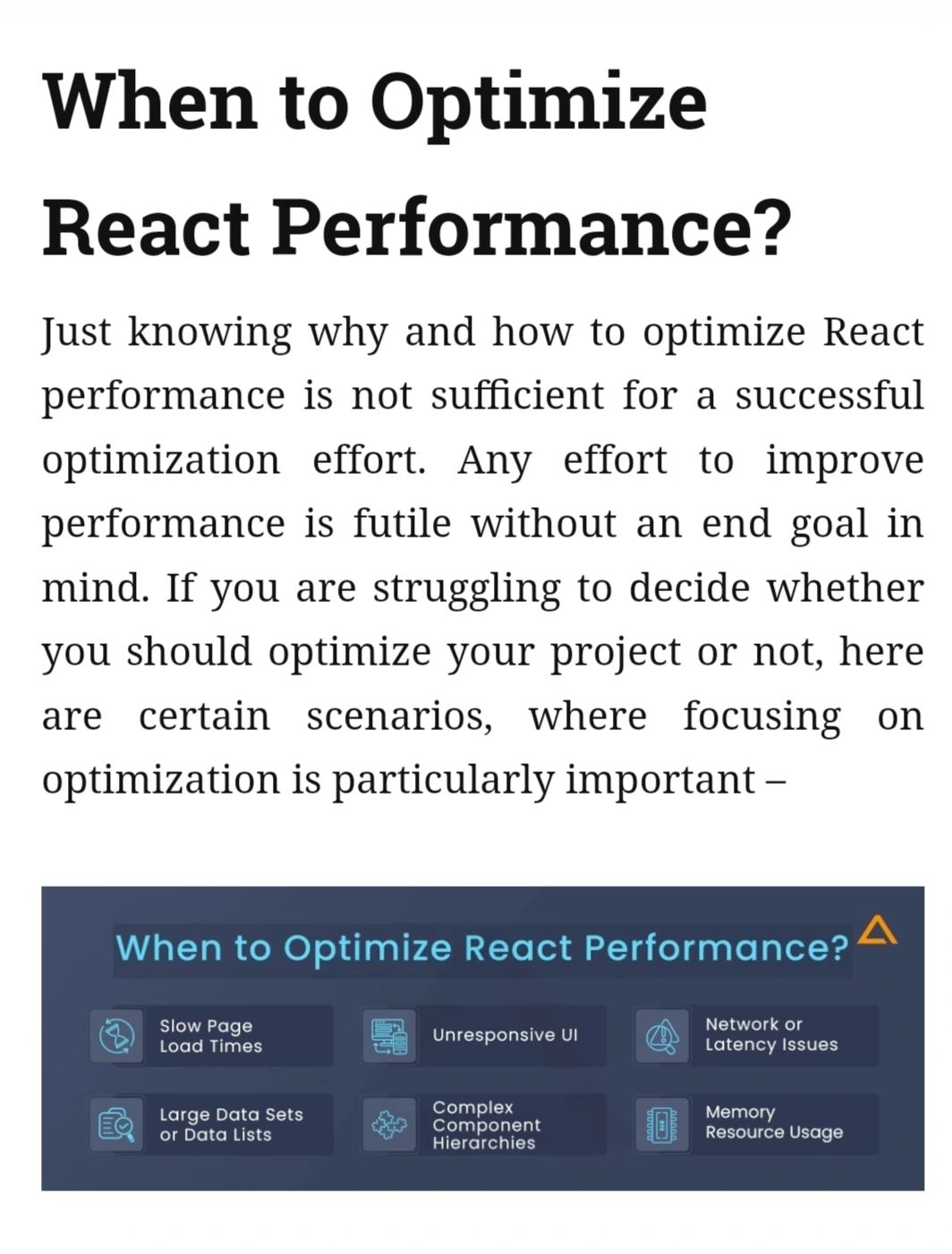 Mujakkir Ahmed Shaik on LinkedIn: Performance Optimization for React ... Mujakkir Ahmed Shaik on LinkedIn: Performance Optimization for React ...