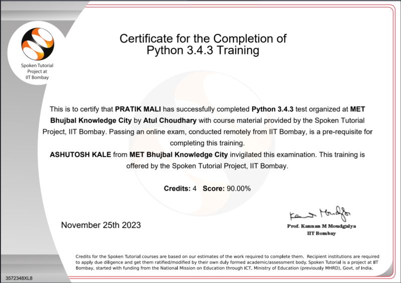 Pratik Mali on LinkedIn: #python #iit Pratik Mali on LinkedIn: #python #iit