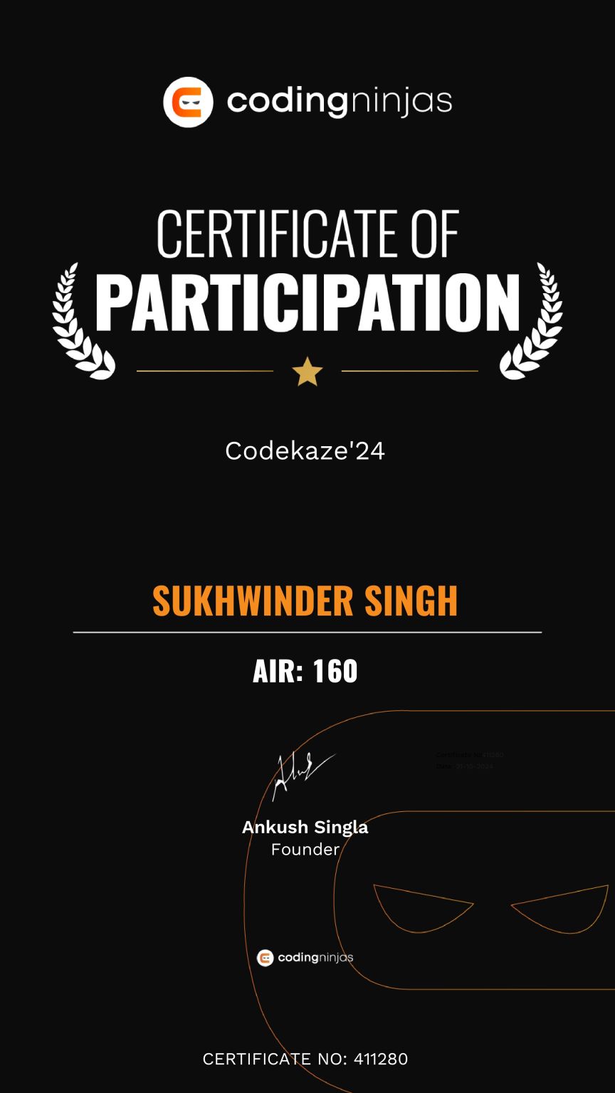 Sukhwinder Singh on LinkedIn: #coding #problemsolving #codekaze # ... Sukhwinder Singh on LinkedIn: #coding #problemsolving #codekaze # ...