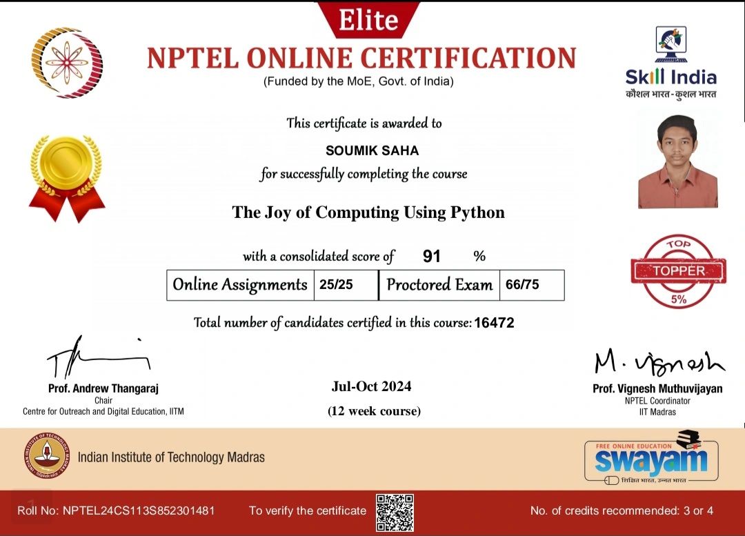 Soumik Saha on LinkedIn: #nptel #python #learningjourney #coding # ... Soumik Saha on LinkedIn: #nptel #python #learningjourney #coding # ...