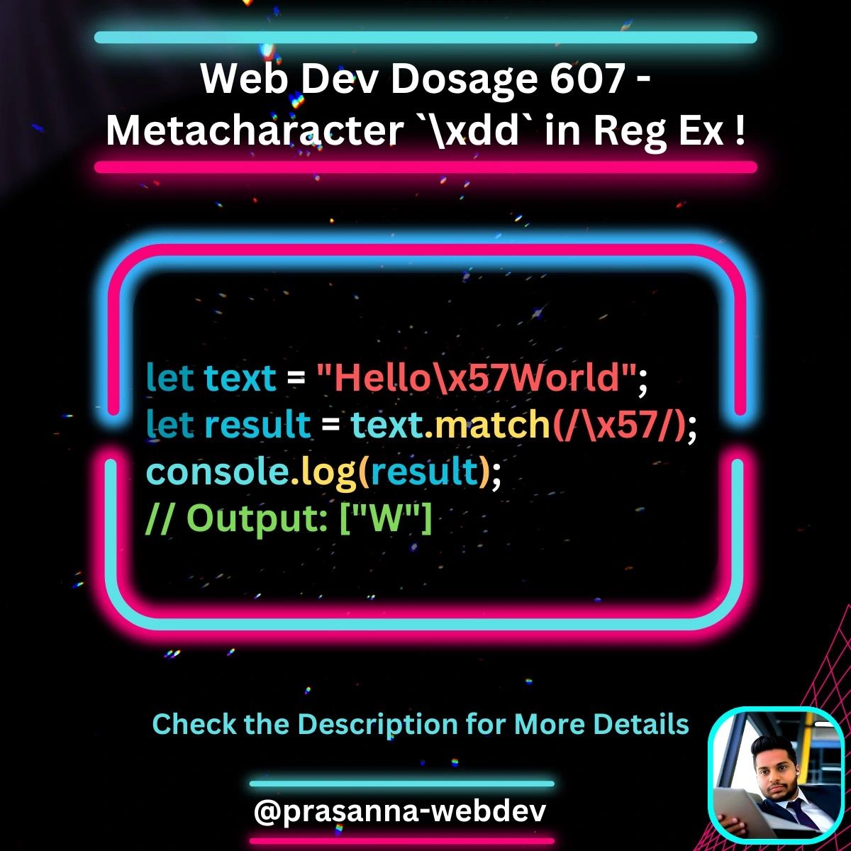 Prasanna D on LinkedIn: #webdevelopment #javascript #regex Prasanna D on LinkedIn: #webdevelopment #javascript #regex