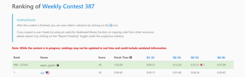 Agam Gupta on LinkedIn: #leetcode #leetcodechallenge #contest # ... Agam Gupta on LinkedIn: #leetcode #leetcodechallenge #contest # ...