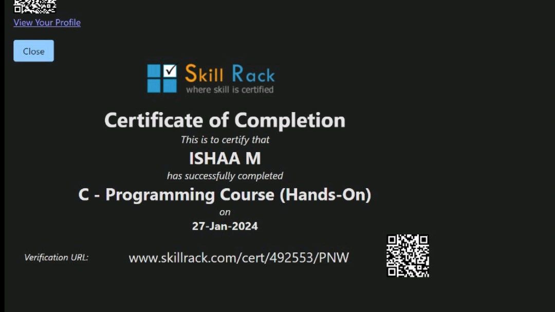 Ishaa M on LinkedIn: #skillrack #coding Ishaa M on LinkedIn: #skillrack #coding