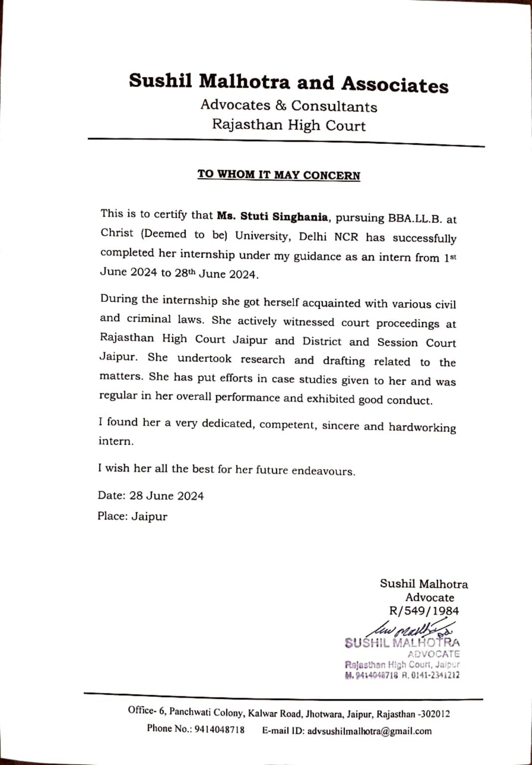 Stuti Singhania on LinkedIn: #internshipcompletion #legalexperience # ... Stuti Singhania on LinkedIn: #internshipcompletion #legalexperience # ...
