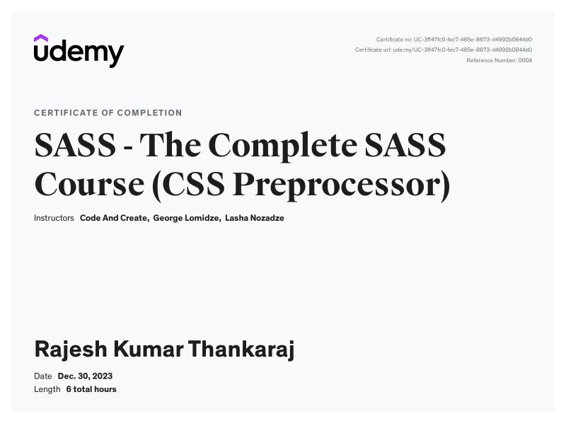 Rajesh Kumar Thankaraj on LinkedIn: #sass #css #webdevelopment # ... Rajesh Kumar Thankaraj on LinkedIn: #sass #css #webdevelopment # ...