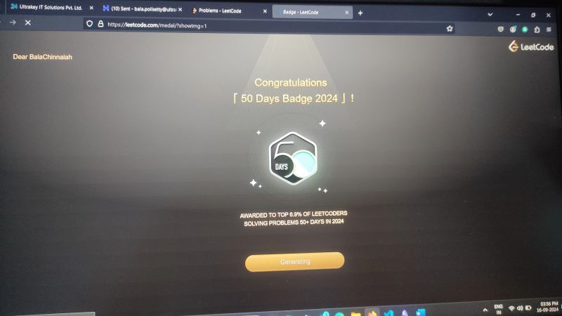 Completed 50-day LeetCode challenge! | Bala Chinnaiah Polisetty posted ... Completed 50-day LeetCode challenge! | Bala Chinnaiah Polisetty posted ...