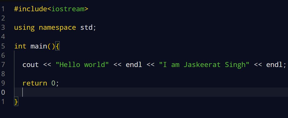 Jaskeerat Singh on LinkedIn: #dsa #cpp #day1 #cppprogramming Jaskeerat Singh on LinkedIn: #dsa #cpp #day1 #cppprogramming