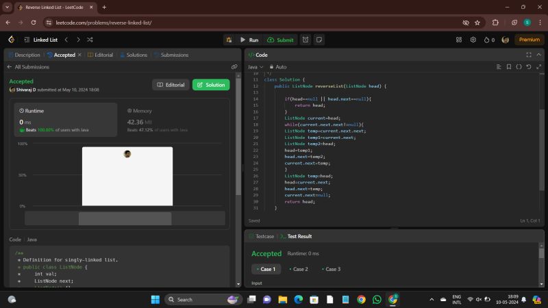 #100daysofcode #codingchallenge #linkedlist #reverselist | Shiva Raj #100daysofcode #codingchallenge #linkedlist #reverselist | Shiva Raj