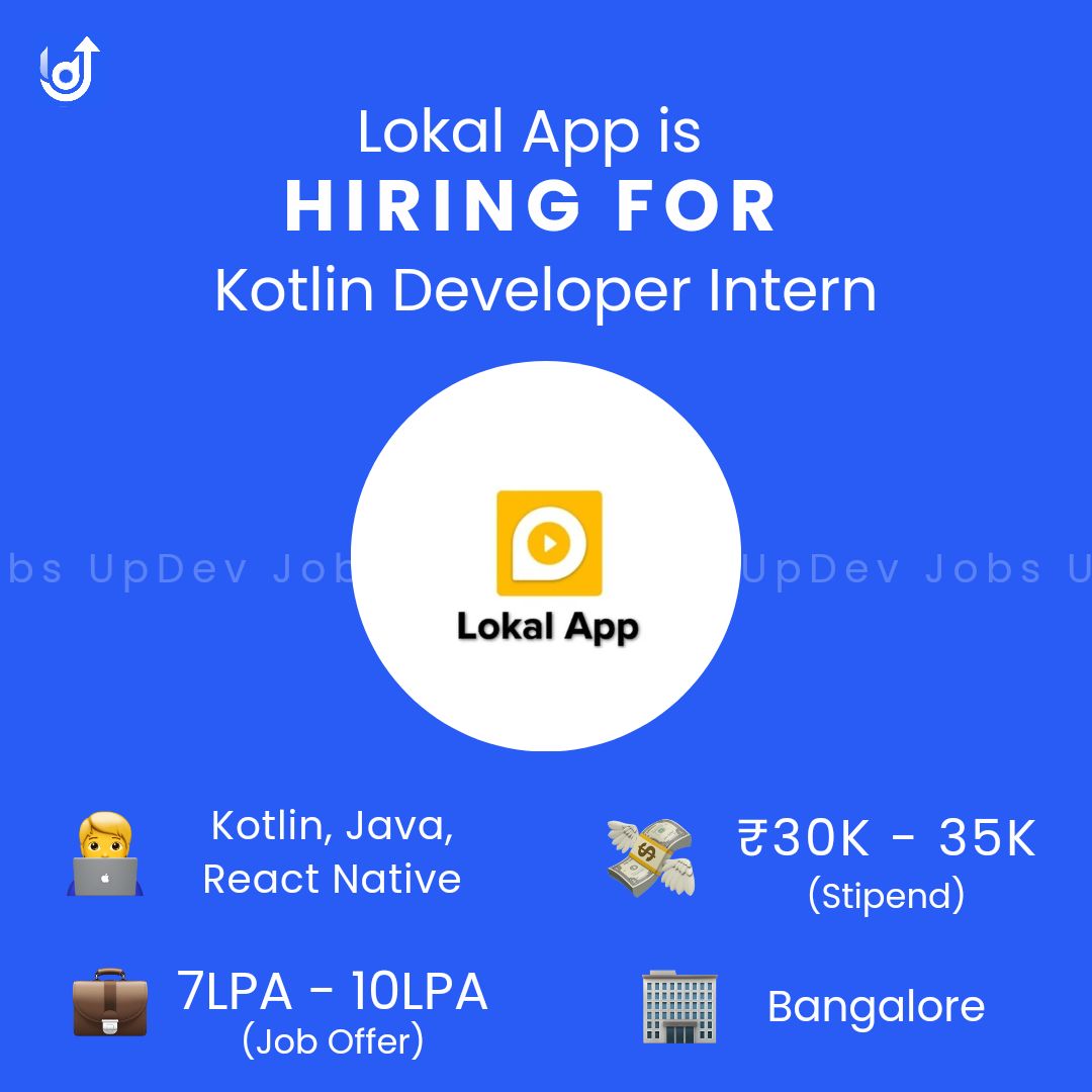 UpDev - Developer Jobs on LinkedIn: #internship #android #kotlindev # ... UpDev - Developer Jobs on LinkedIn: #internship #android #kotlindev # ...