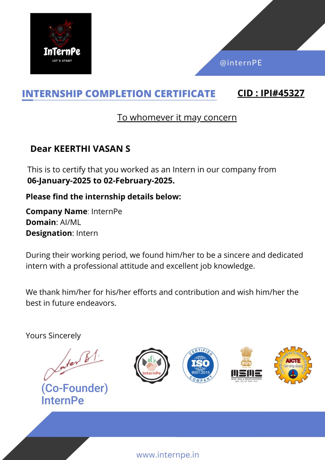 Keerthi Vasan on LinkedIn: #internship #ai #machinelearning # ... Keerthi Vasan on LinkedIn: #internship #ai #machinelearning # ...