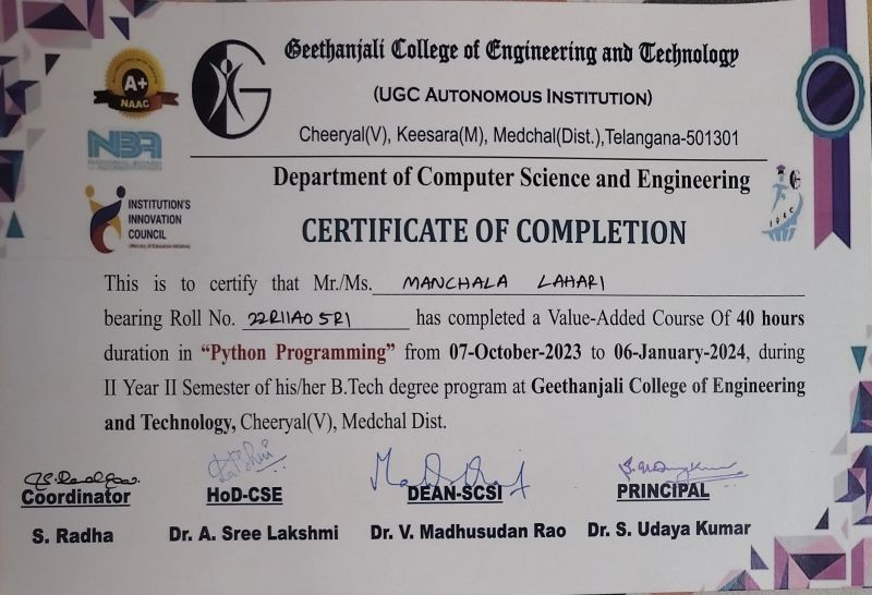 Lahari Manchala on LinkedIn: #pythonprogramming #learningjourney # ... Lahari Manchala on LinkedIn: #pythonprogramming #learningjourney # ...