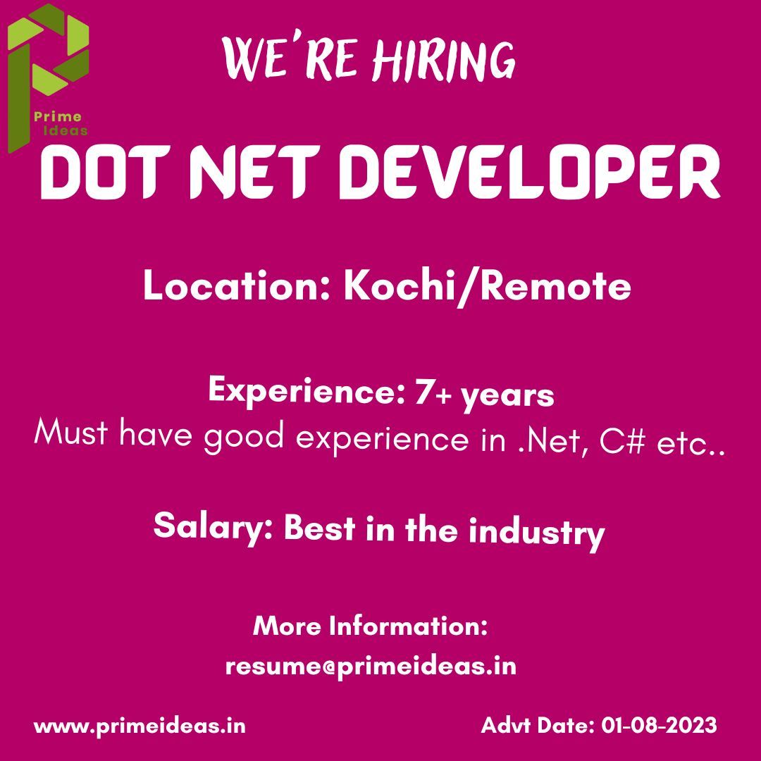 Jinu Joy on LinkedIn: #dotnetdeveloper #dotnetjobs #csharpdotnet #csharp Jinu Joy on LinkedIn: #dotnetdeveloper #dotnetjobs #csharpdotnet #csharp