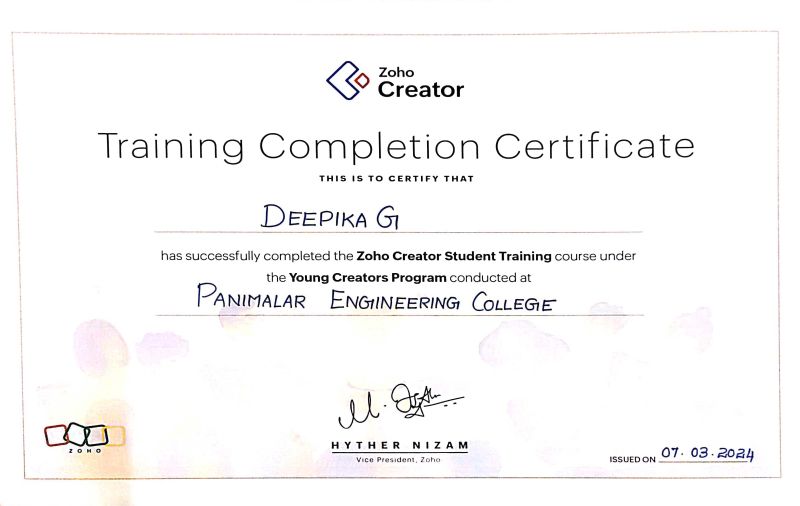 #zohocreator #lowcode #nocode #ycp | Deepika G #zohocreator #lowcode #nocode #ycp | Deepika G