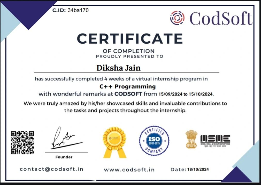 Diksha Jain on LinkedIn: #cpp #coding #continuouslearning # ... Diksha Jain on LinkedIn: #cpp #coding #continuouslearning # ...