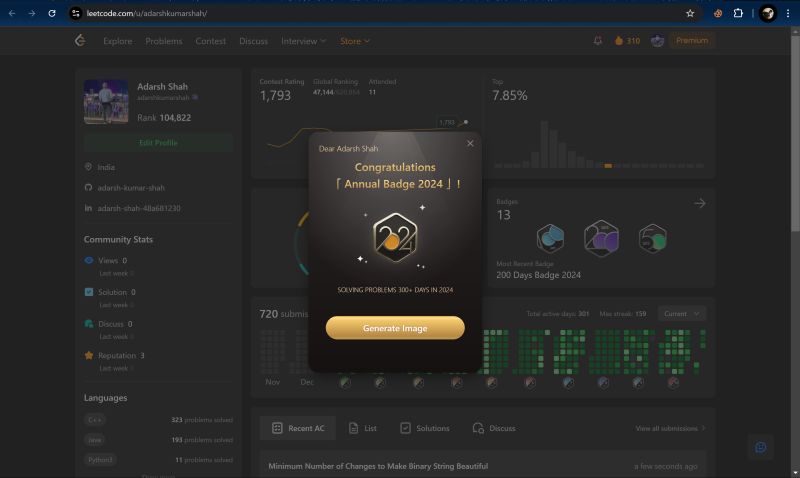 Adarsh Shah on LinkedIn: #leetcode #dsa #coding Adarsh Shah on LinkedIn: #leetcode #dsa #coding